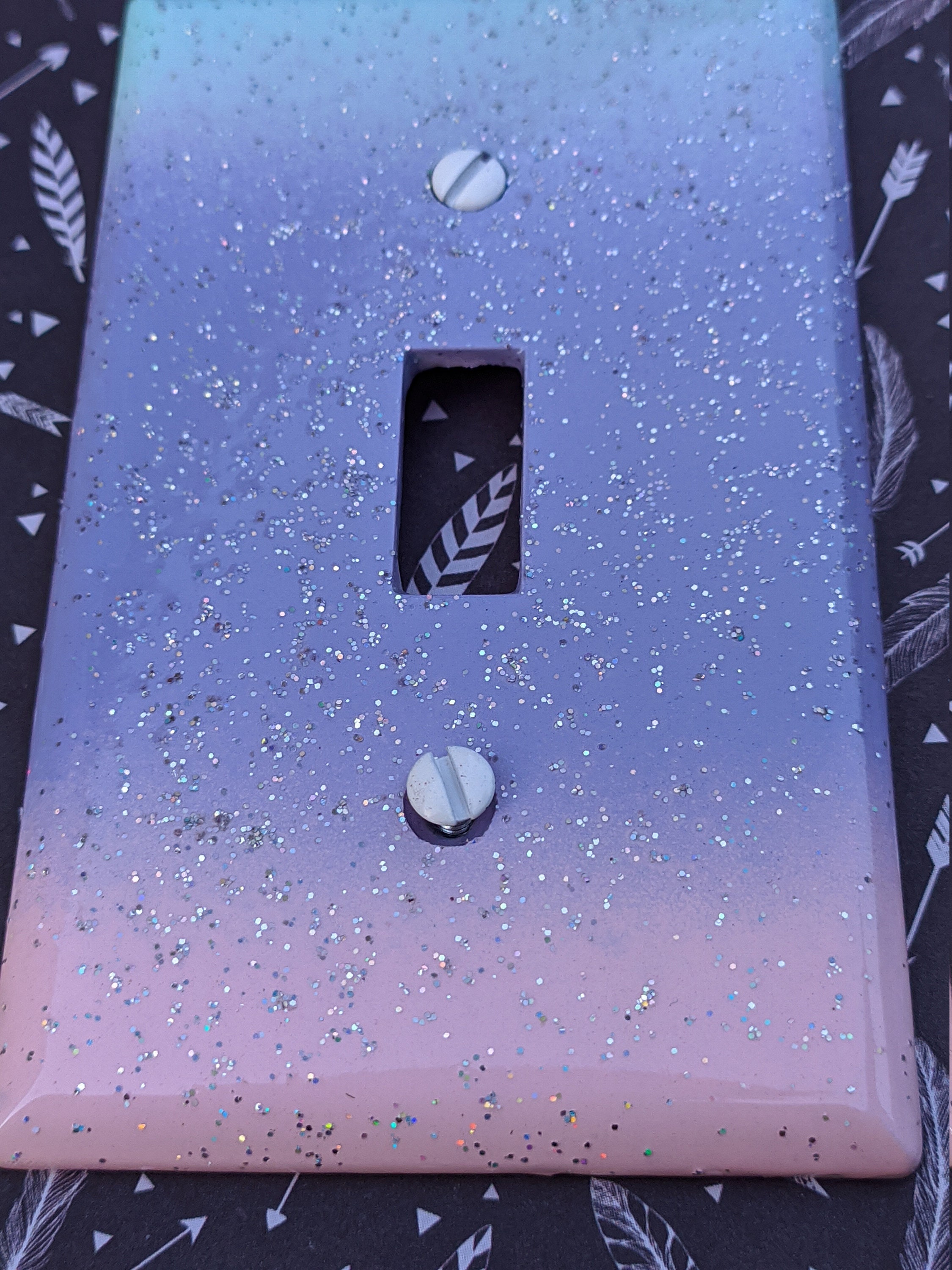 Pink Lavender Turquoise Ombré Sparkle Bling Light Switch | Etsy