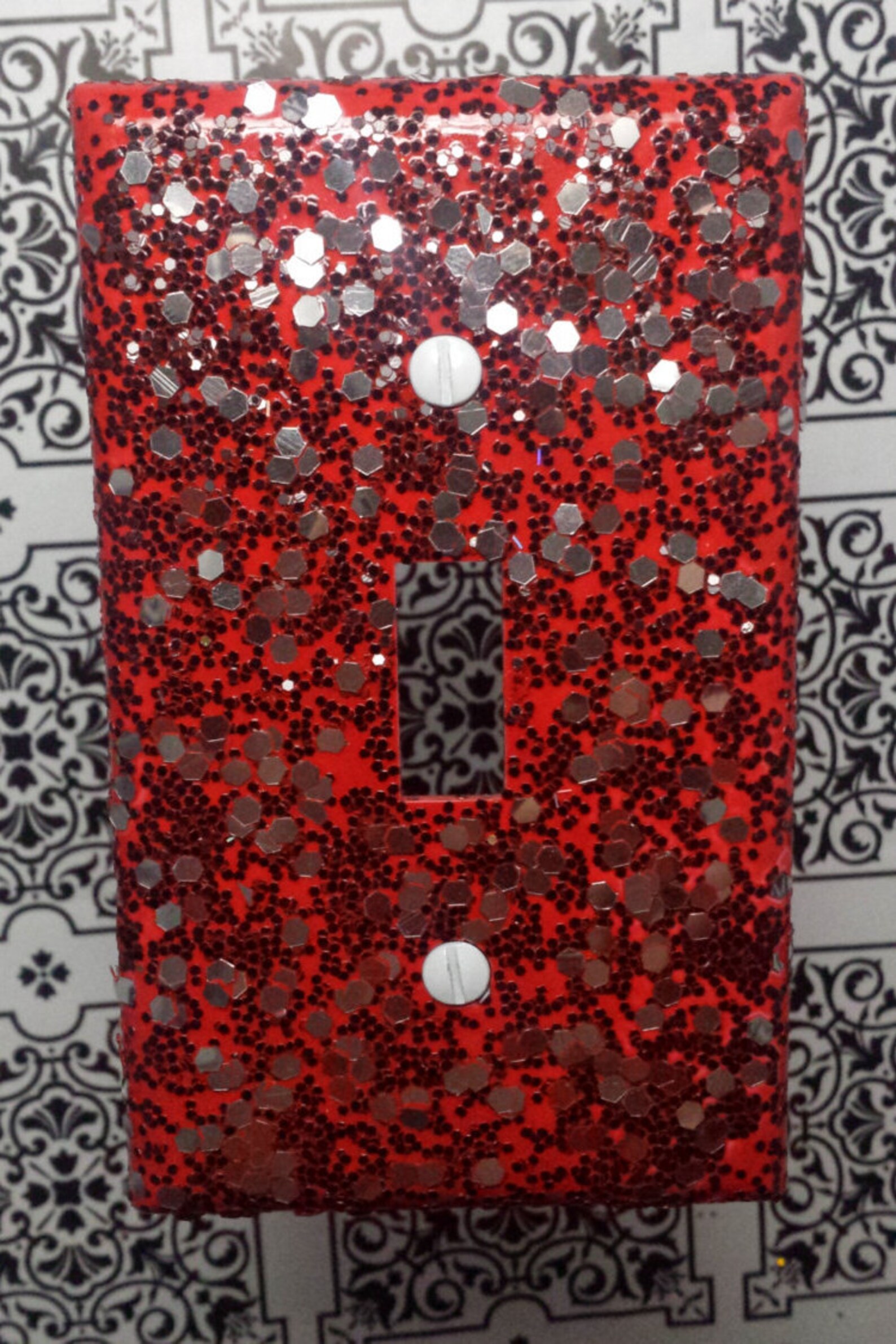 CHERRY RED Sparkle with Black & Silver Glitter Bling Light | Etsy