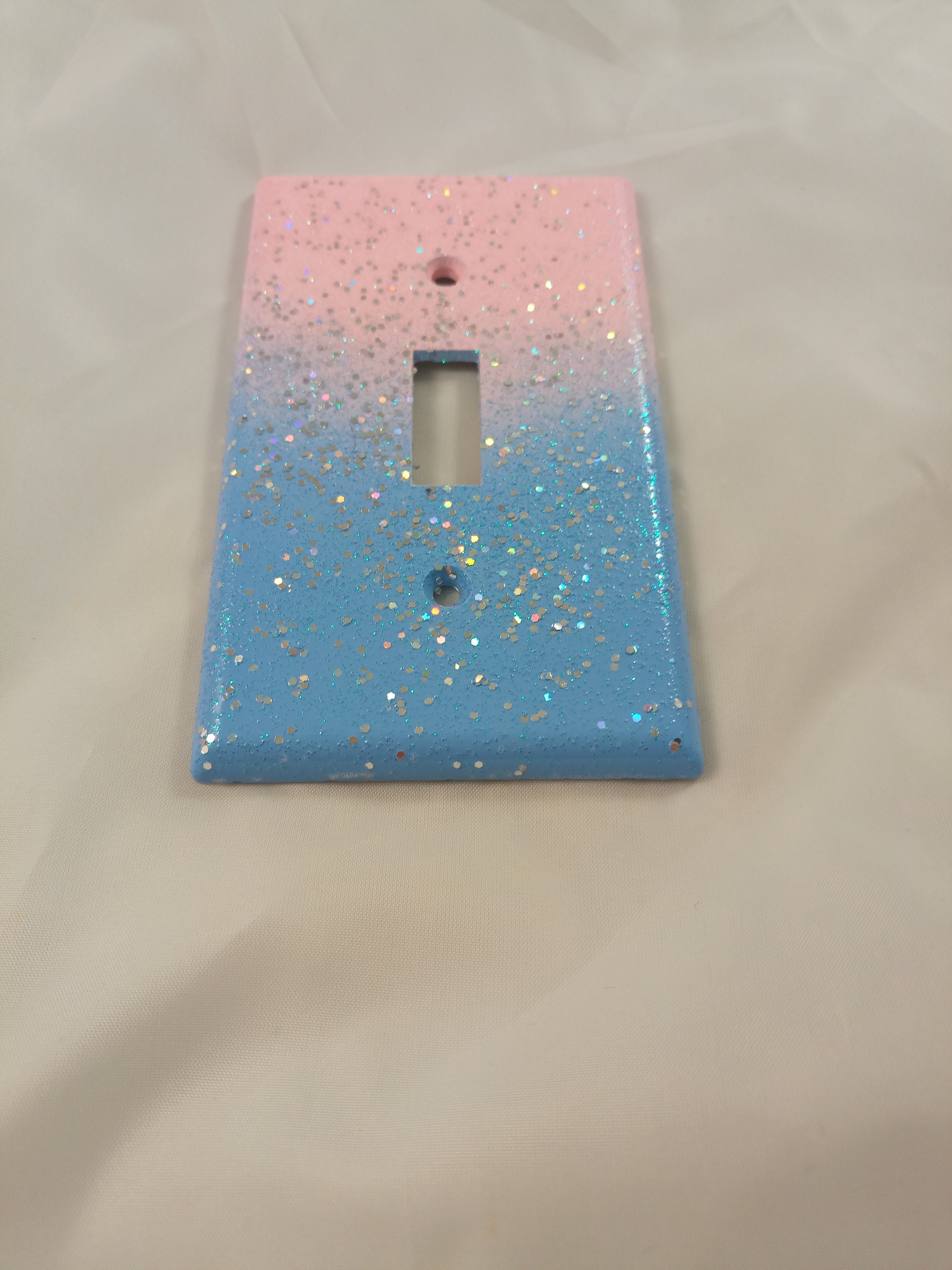 Pastel Pink with Baby Blue & Holographic Silver Glitter / | Etsy