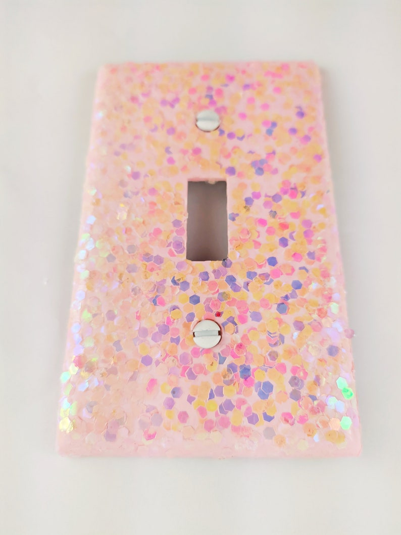 Pink Wall Plates With Jumbo Iridescent Opal Glitter Bling - Etsy