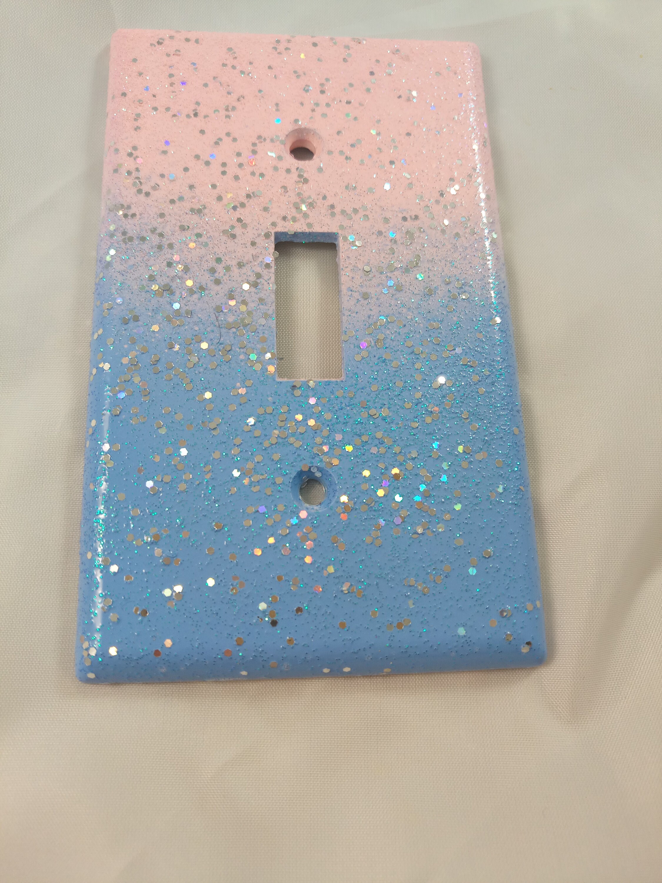 Pastel Pink with Baby Blue & Holographic Silver Glitter / | Etsy