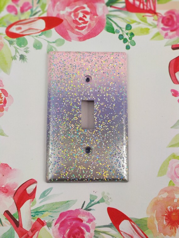 Pink Lavender & Silver Ombré / Glitter Bling Light Switch | Etsy