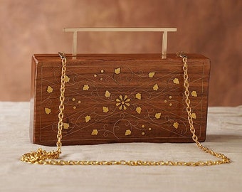Handmade Wooden Women Bag / Small Wood Clutch, Wood Handbag Purse ...