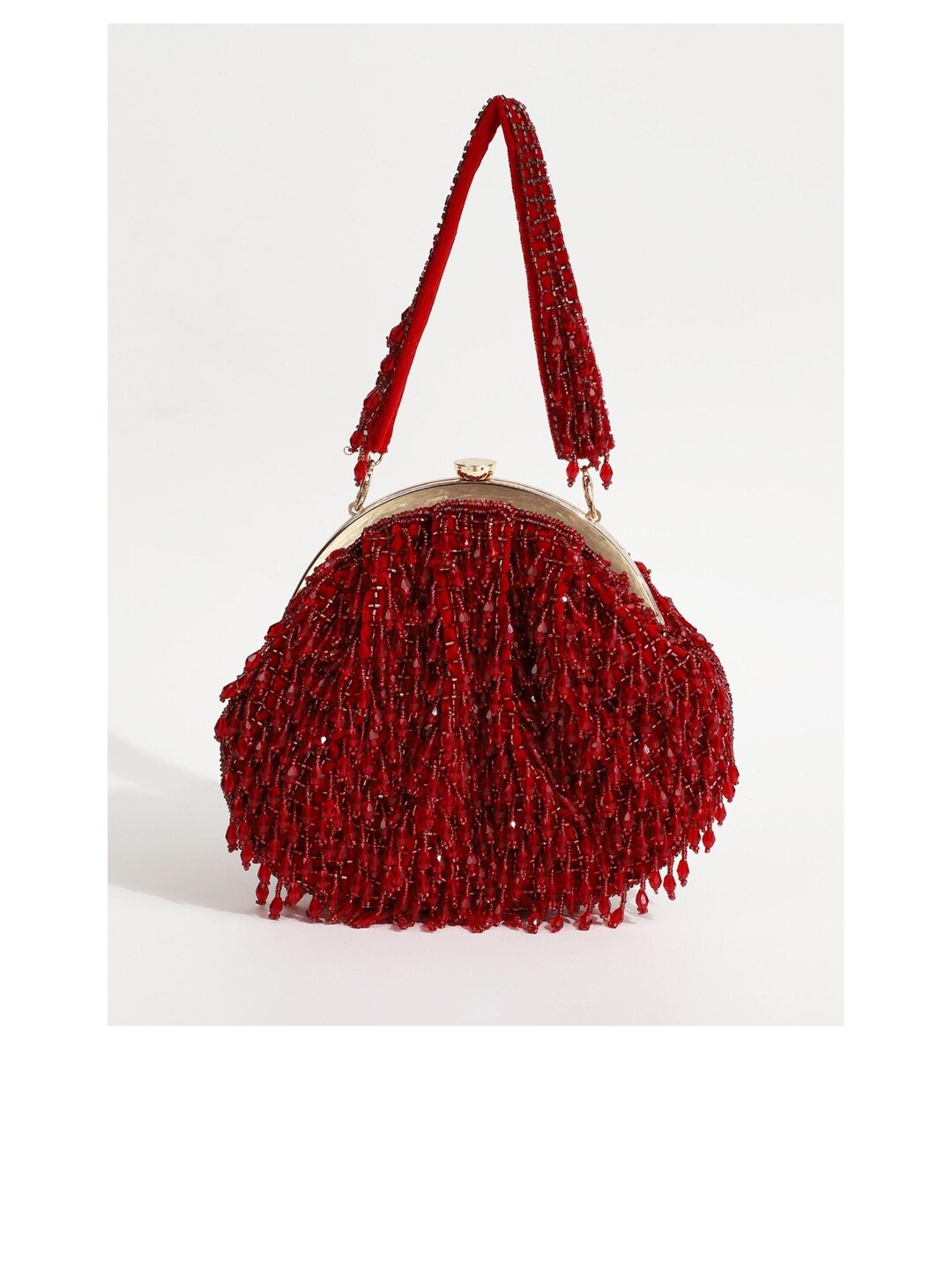 Red Embroidered Purse - Elegant Clutch Bag for Weddings, Parties ...