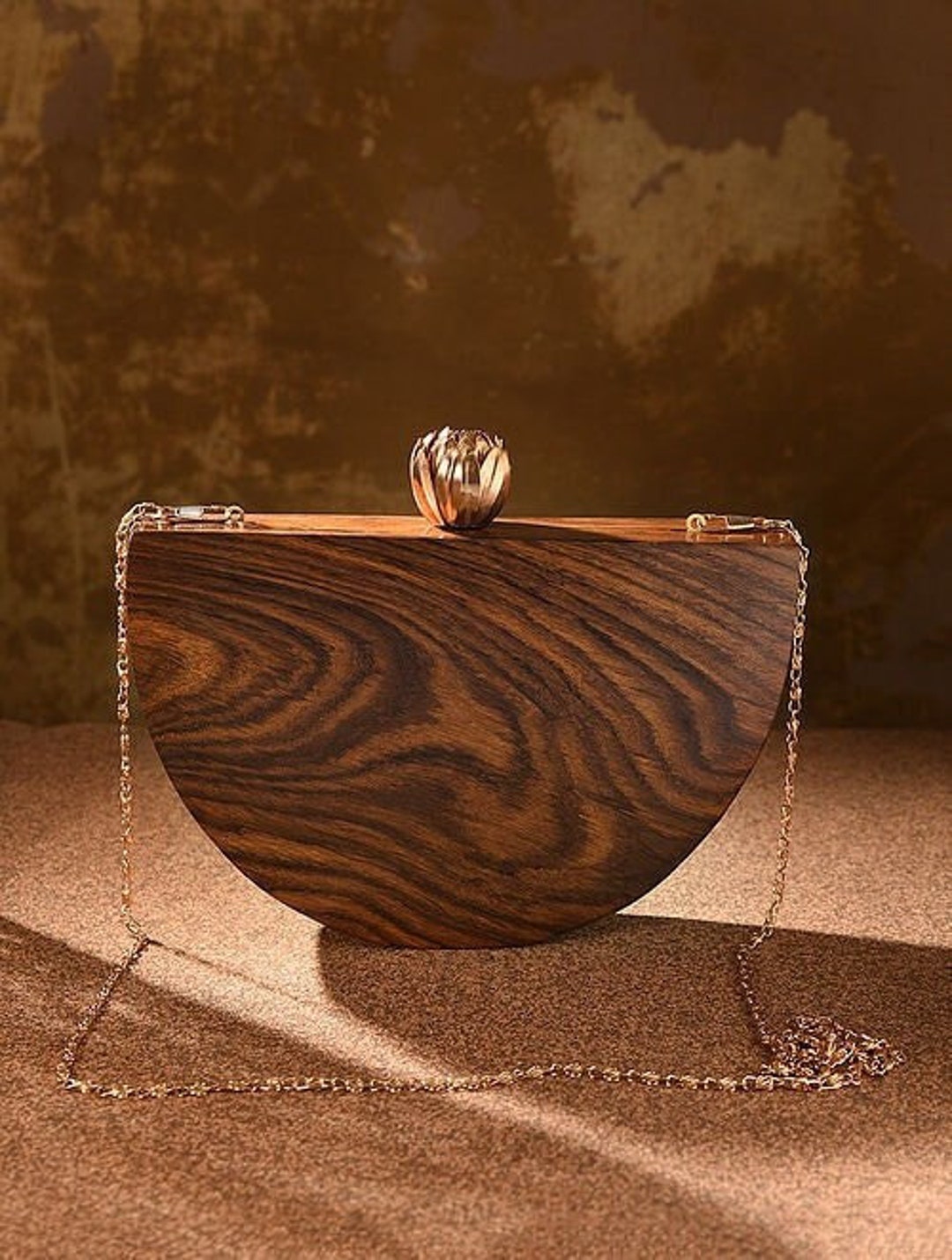 Brown Handcrafted Wooden Clutch Handbag Evening Clutch - Etsy