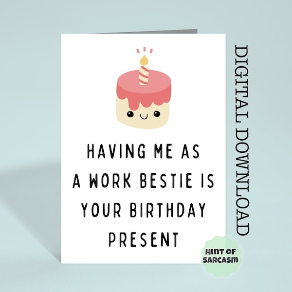 Work Bestie Card Printable - Etsy