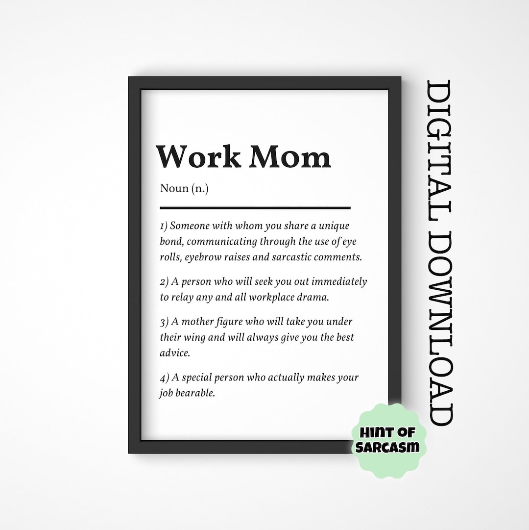 A4 A5 Work Mom Digital Download Print Print at Home digital File No ...