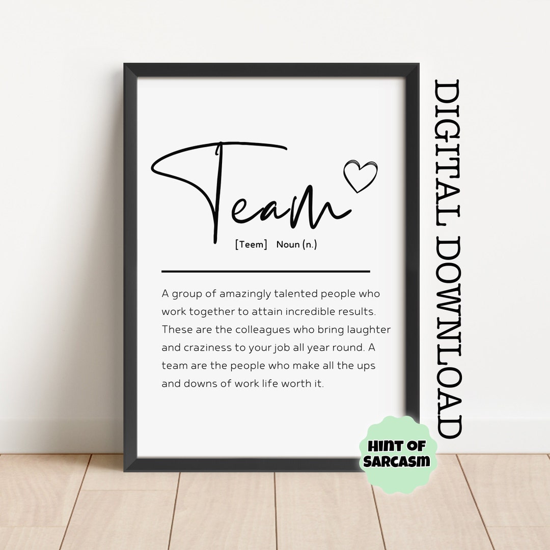 Team Definition *heart Edition* Digital Download Print | Print at Home ...