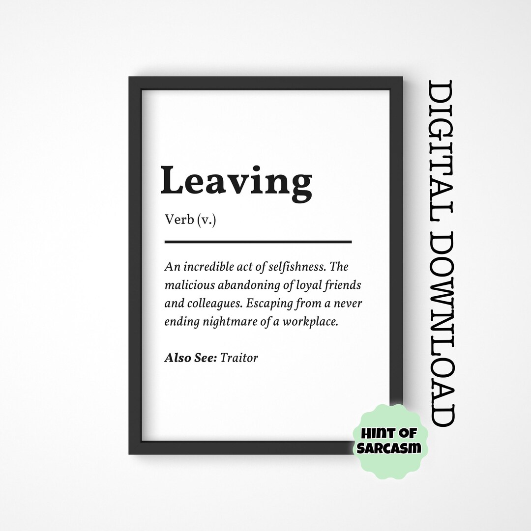 A4 A5 Leaving Digital Download Print Print at Home digital File No ...