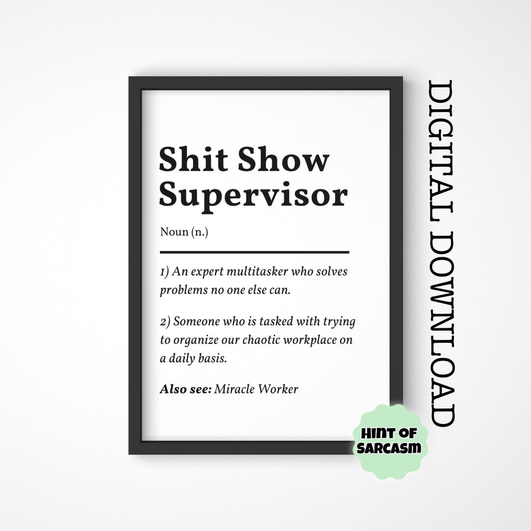 A4 + A5 US Spelling Shit Show Supervisor Definition Digital Download ...