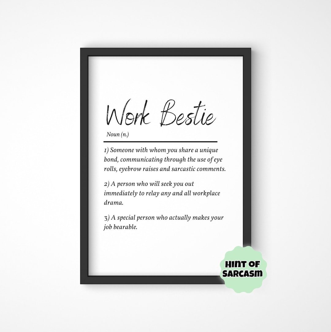 A4 Work Bestie Print: Coworker Gift Leaving Gift Work Bestie Favourite ...