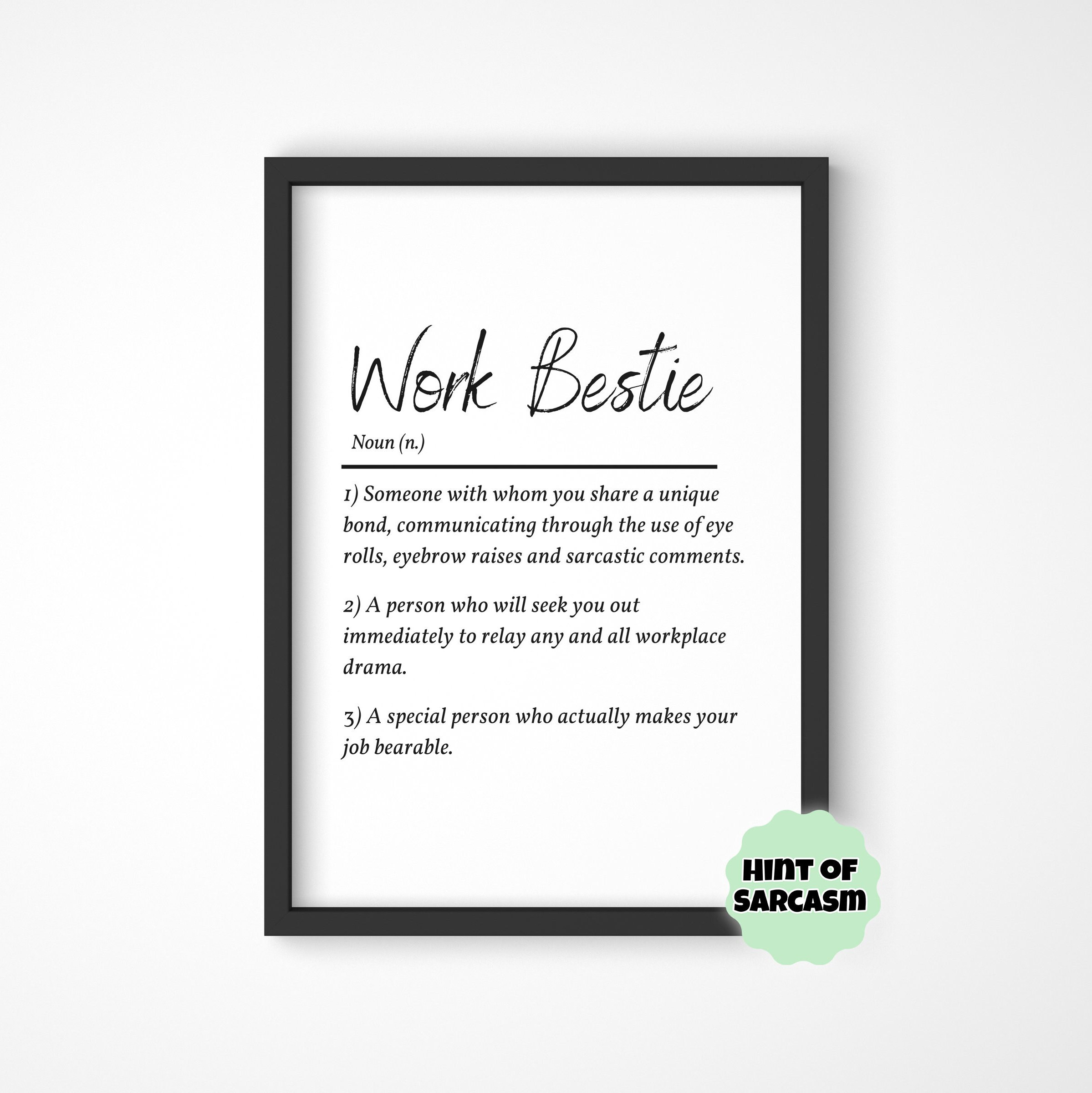 A4 Work Bestie Print: Coworker Gift Leaving Gift Work - Etsy UK