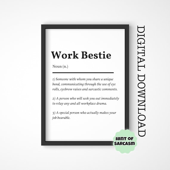 A4 A5 Work Bestie Digital Download Print Print at Home | Etsy