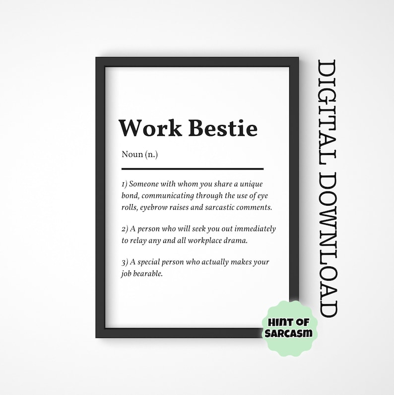A4 A5 Work Bestie Digital Download Print Print at Home | Etsy
