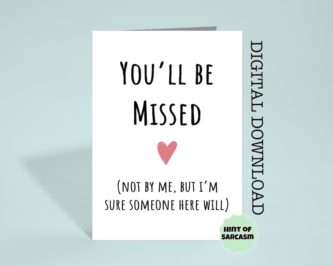 You'll Be Missed Coworker Leaving Print at Home Card Digital Download ...