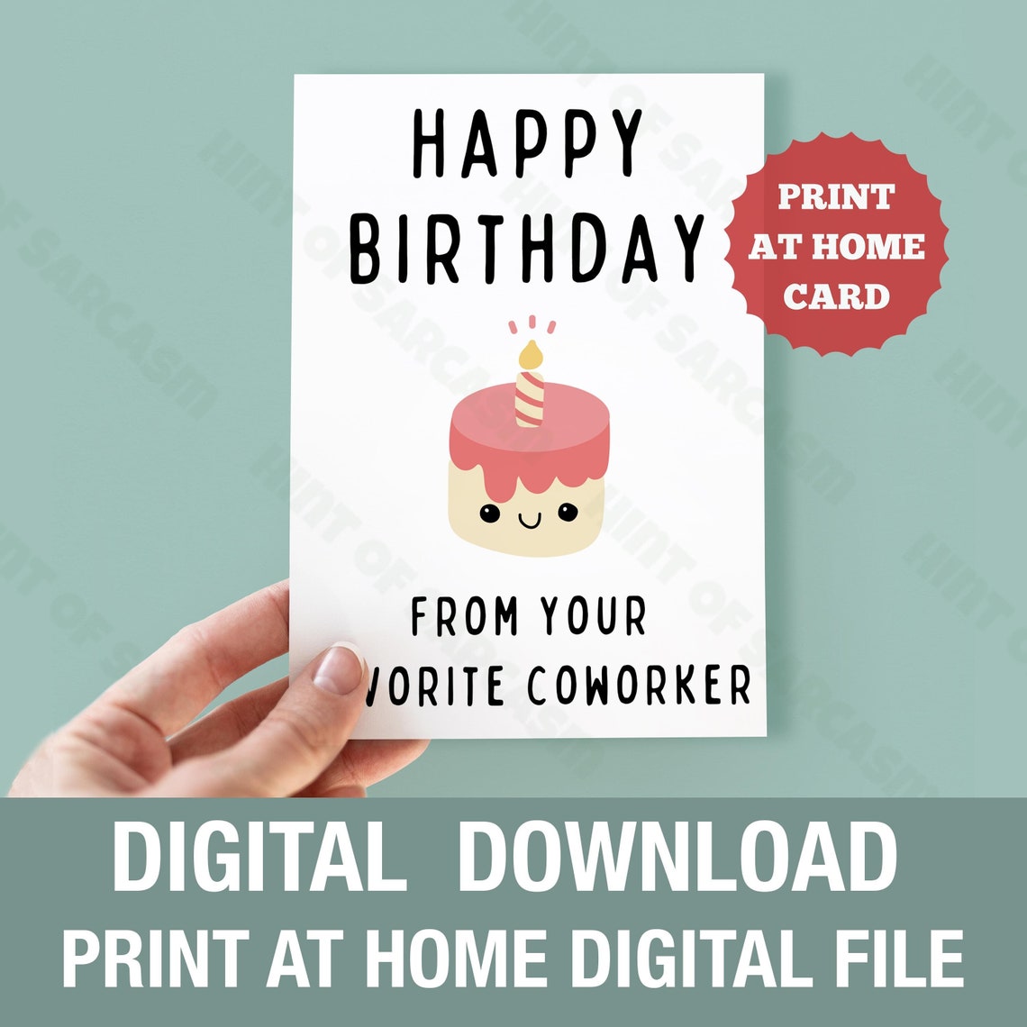 US Spelling Happy Birthday From Favorite Coworker | Print at Home ...