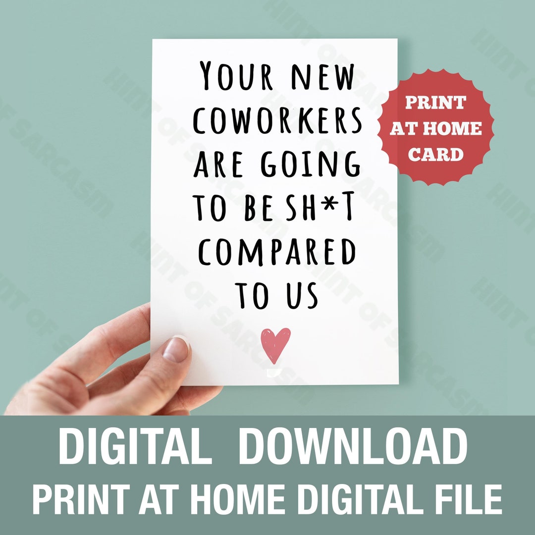 Your New Coworkers Print at Home Card Digital Download | Print at Home ...