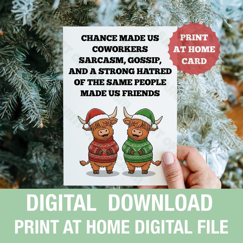 Chance Sarcasm, Gossip, Strong Hatred Merry Christmas | Print at Home ...