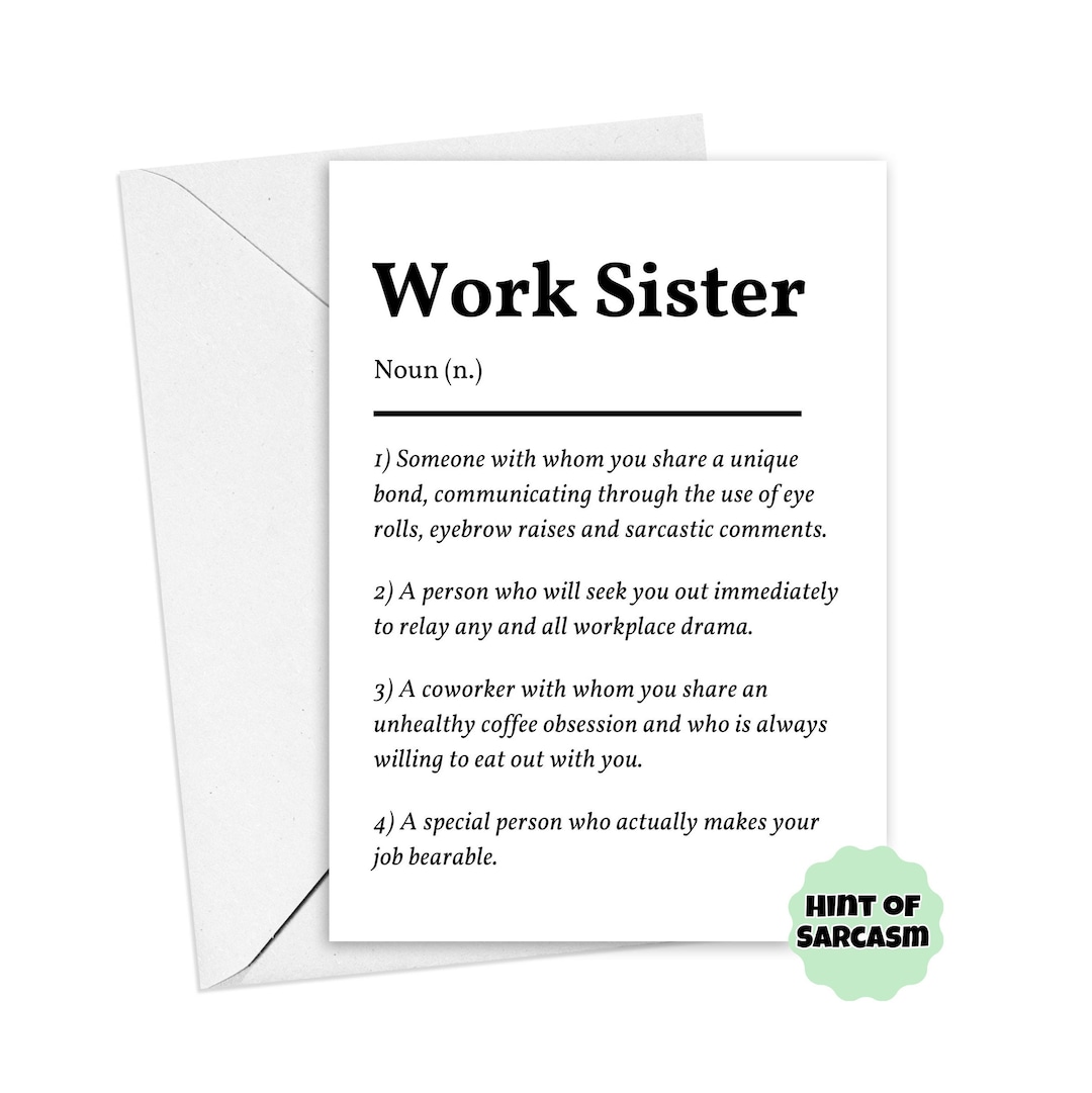 A5 Work Sister coffee Edition Definition Card bold Font Edition ...