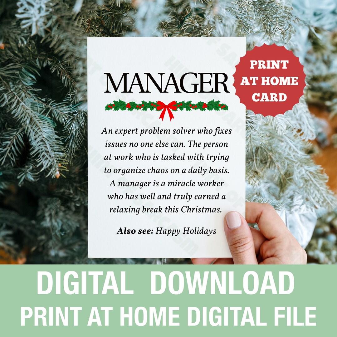 Manager Christmas *garland Happy Holidays Edition* Print at Home ...