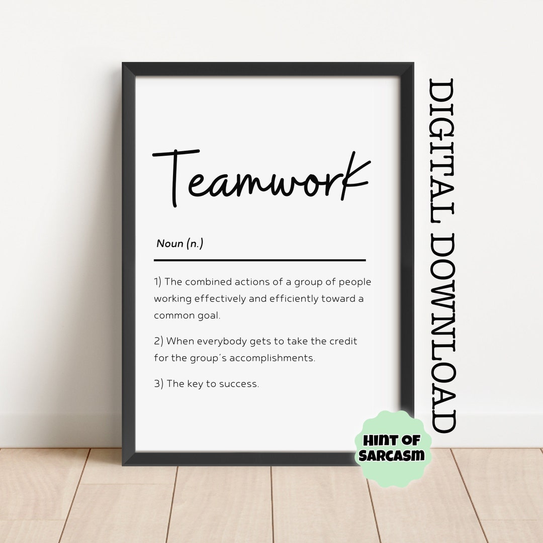 Teamwork Definition Digital Download Print | Print at Home | *digital ...