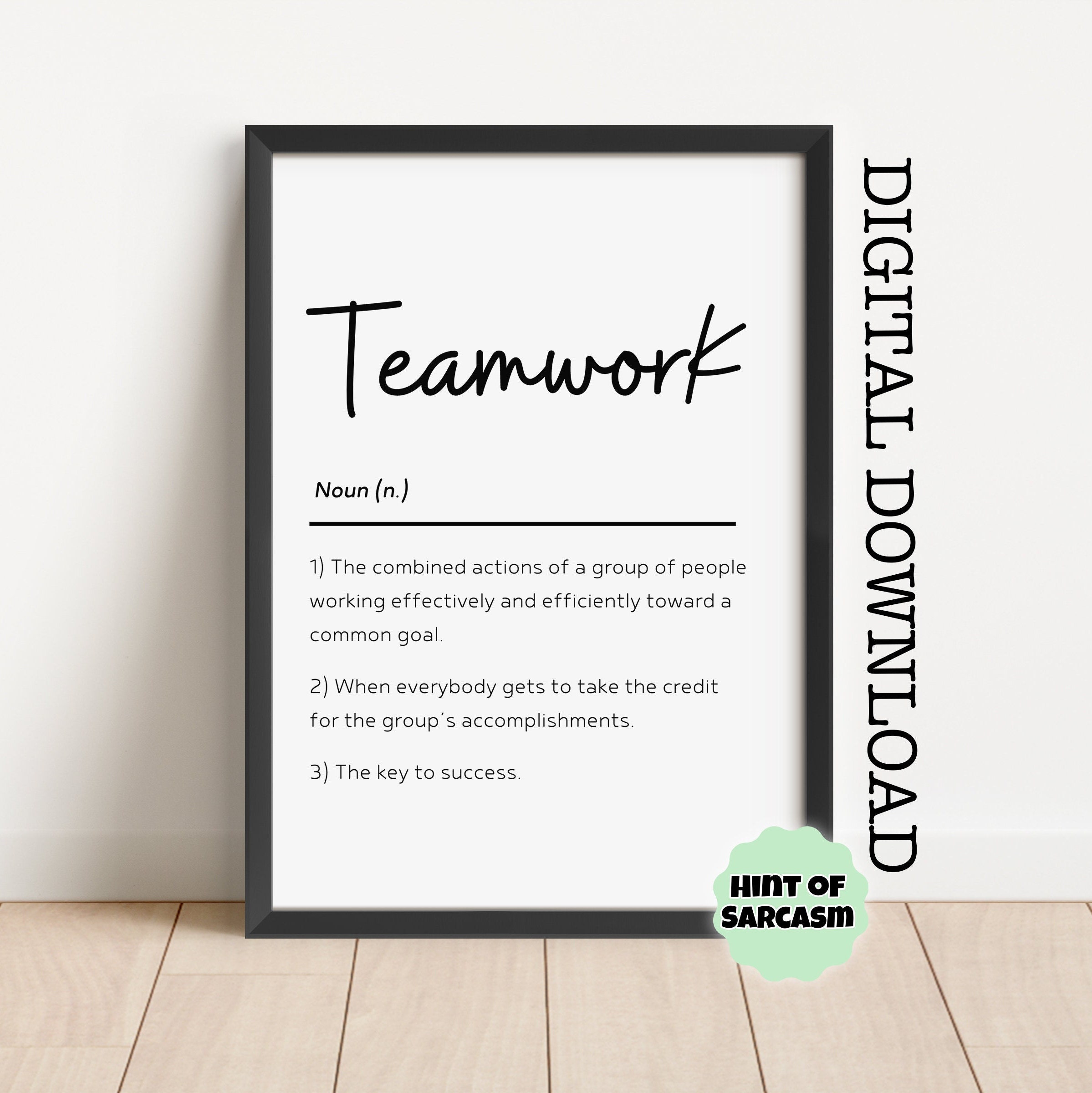 Teamwork Definition Digital Download Print Print at Home - Etsy