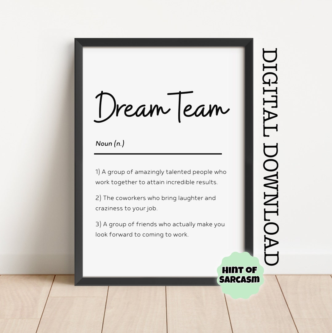 Dream Team Definition Digital Download Print | Print at Home | *digital ...