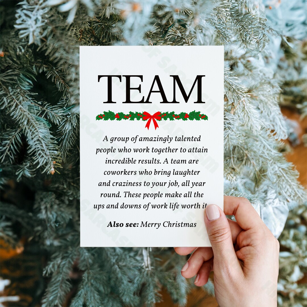 A5 Team Christmas Definition Card Merry Christmas Edition: Work ...