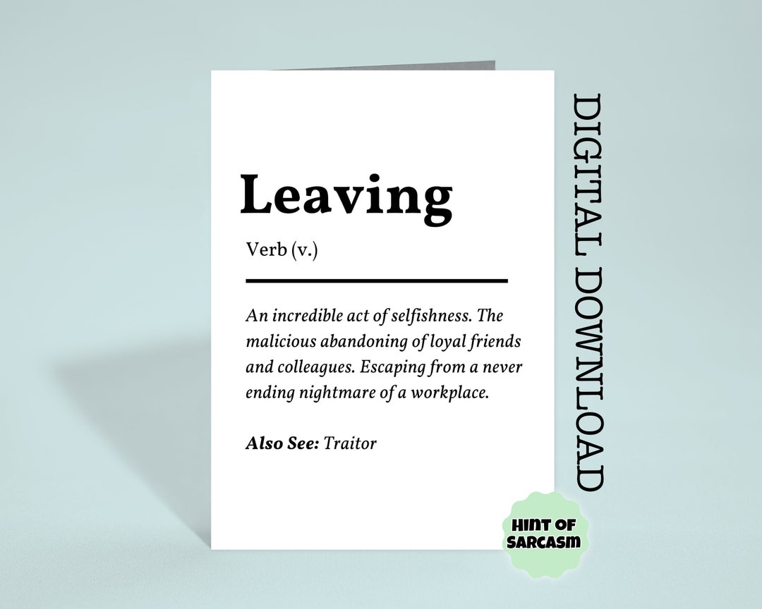Leaving Print at Home Card Digital Download | Print at Home | *digital ...