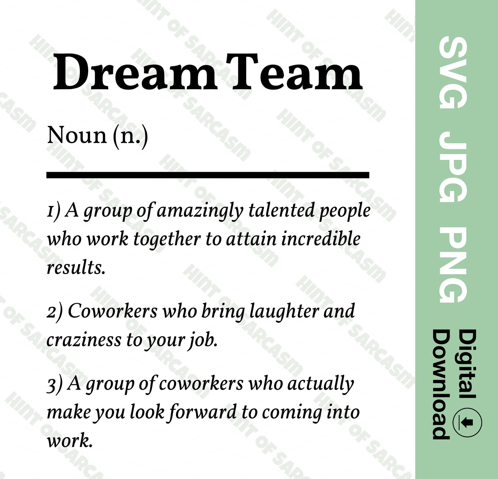 Dream Team Definition Digital Download SVG JPG PNG |*digital Files Only ...