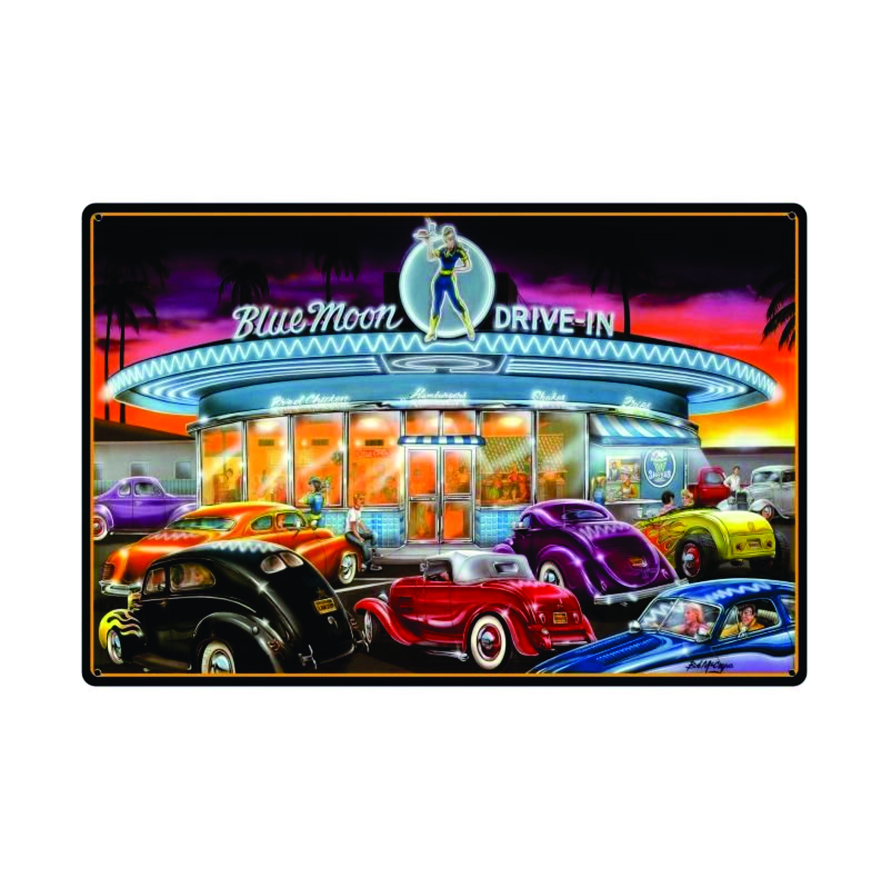 Blue Moon Drive in Vintage Metal Sign US Made 2 Sizes - Etsy