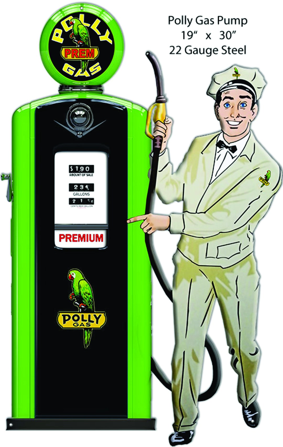 Polly Gas Pump / Attendant US Made 19 X 30 Laser Cut - Etsy