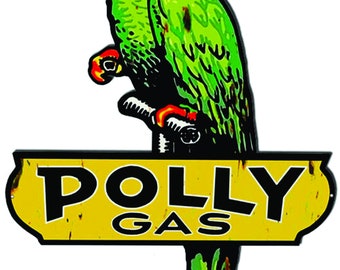 Vintage Style Steel Polly Gas Parrot Sign 21 X 31 - Etsy