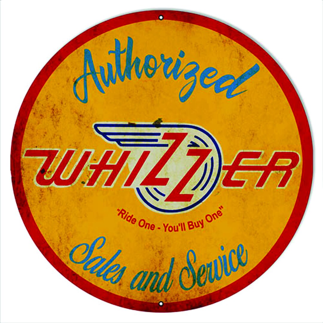 Authorized Whizzer Bike Motor Reproduction Vintage Metal Sign Available ...