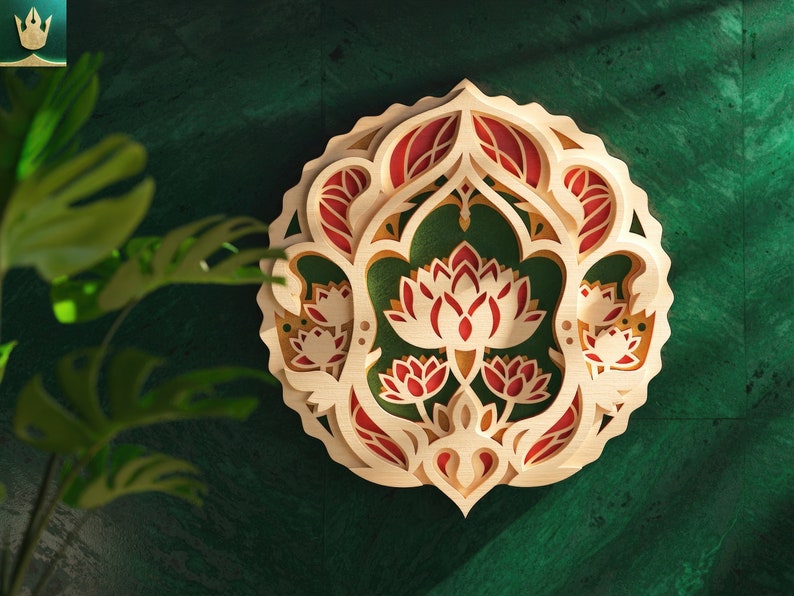 Lotus Flower Mandala, 3D Layered Cut File for Glowforge and Laser ...
