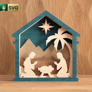 Nativity Scene 3D Layered SVG V1 | Religious Scene | Christmas Digital ...