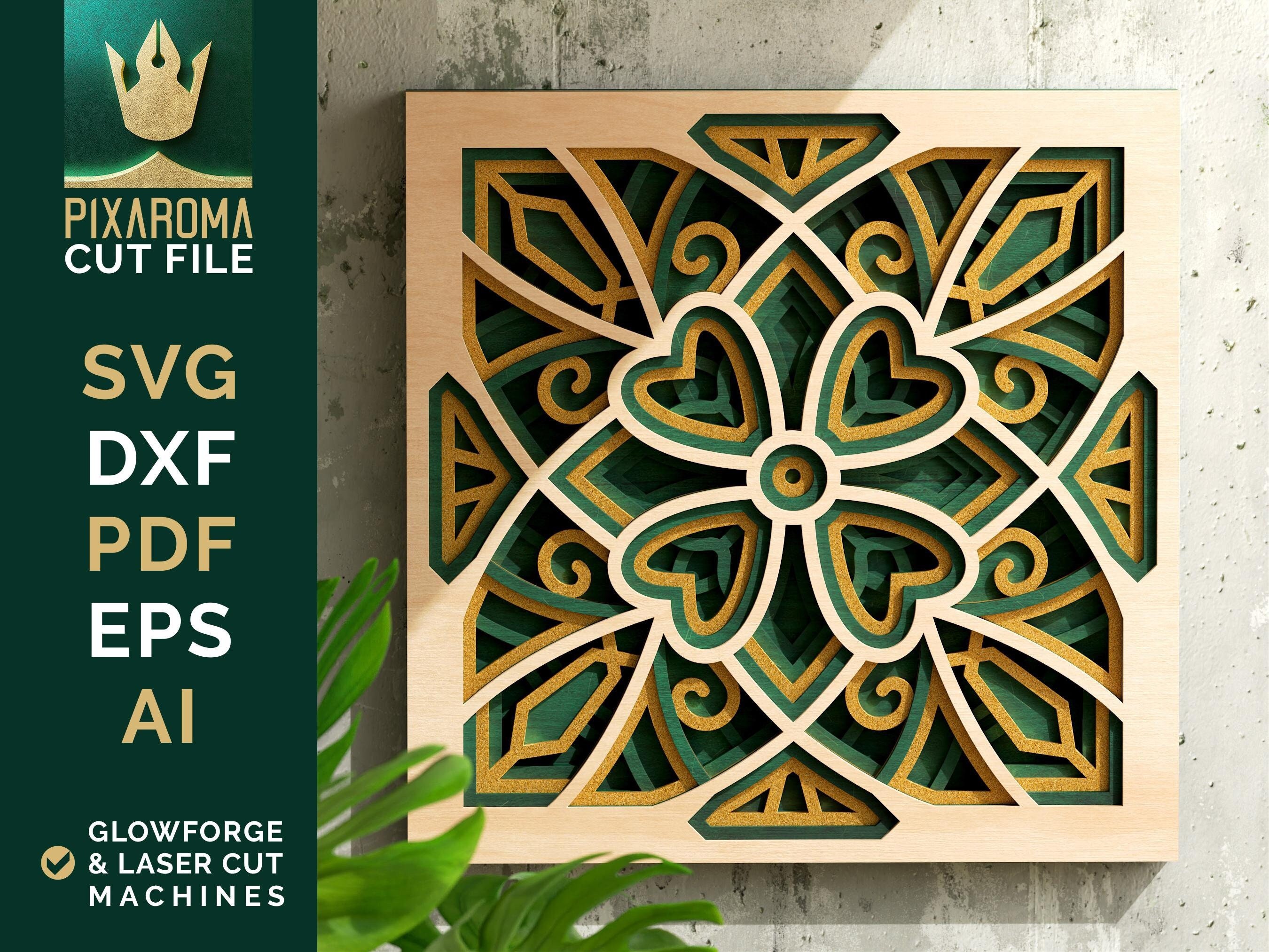 Lucky Mandala 3D Layered Cut File for Glowforge and Laser - Etsy