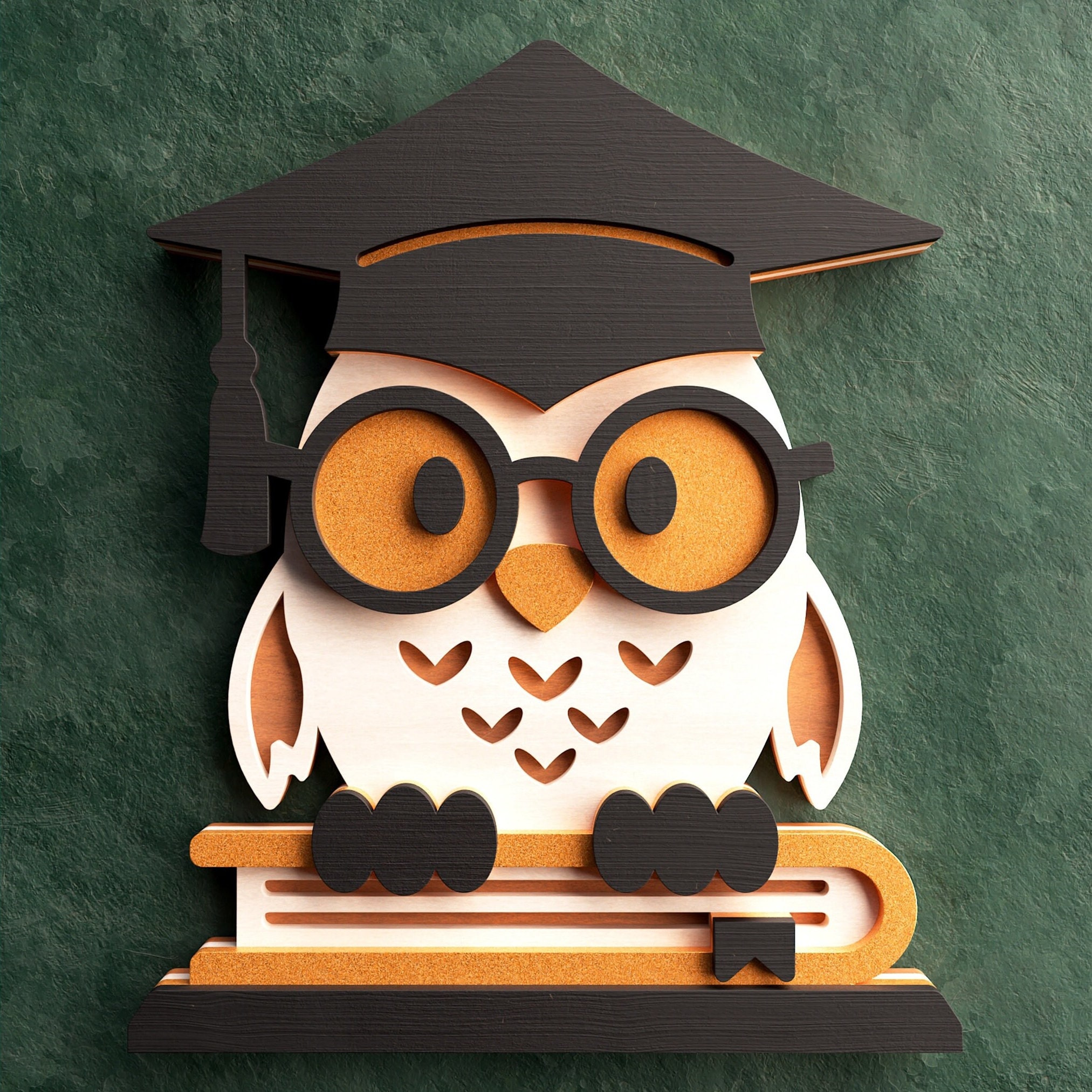 Graduation Owl 3D Layered SVG Cut File Cute Owl SVG 4 Layers Perfect ...