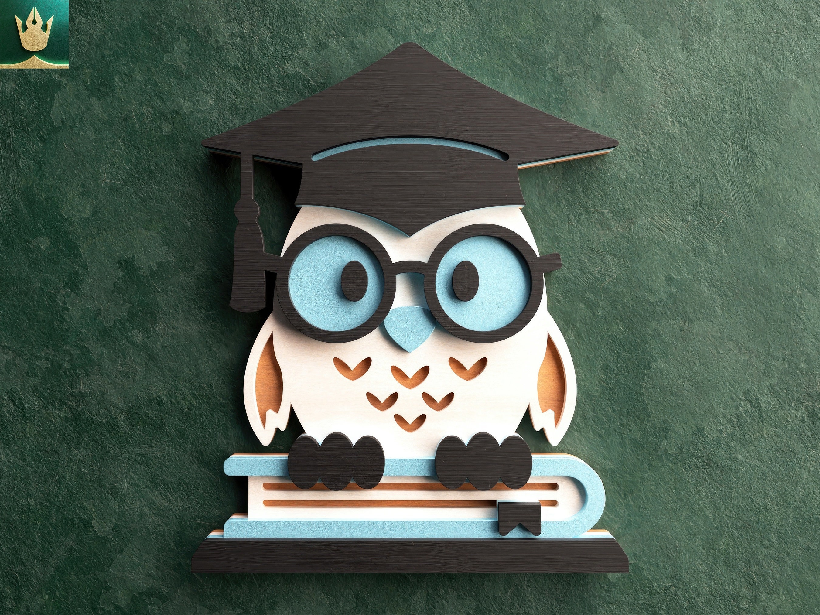Graduation Owl 3D Layered SVG Cut File Cute Owl SVG 4 Layers Perfect ...