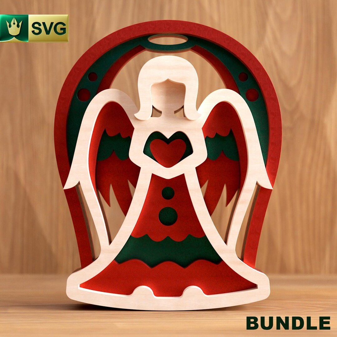 3D Layered Angel Bundle | Christmas Angel | Memorial | Christmas ...