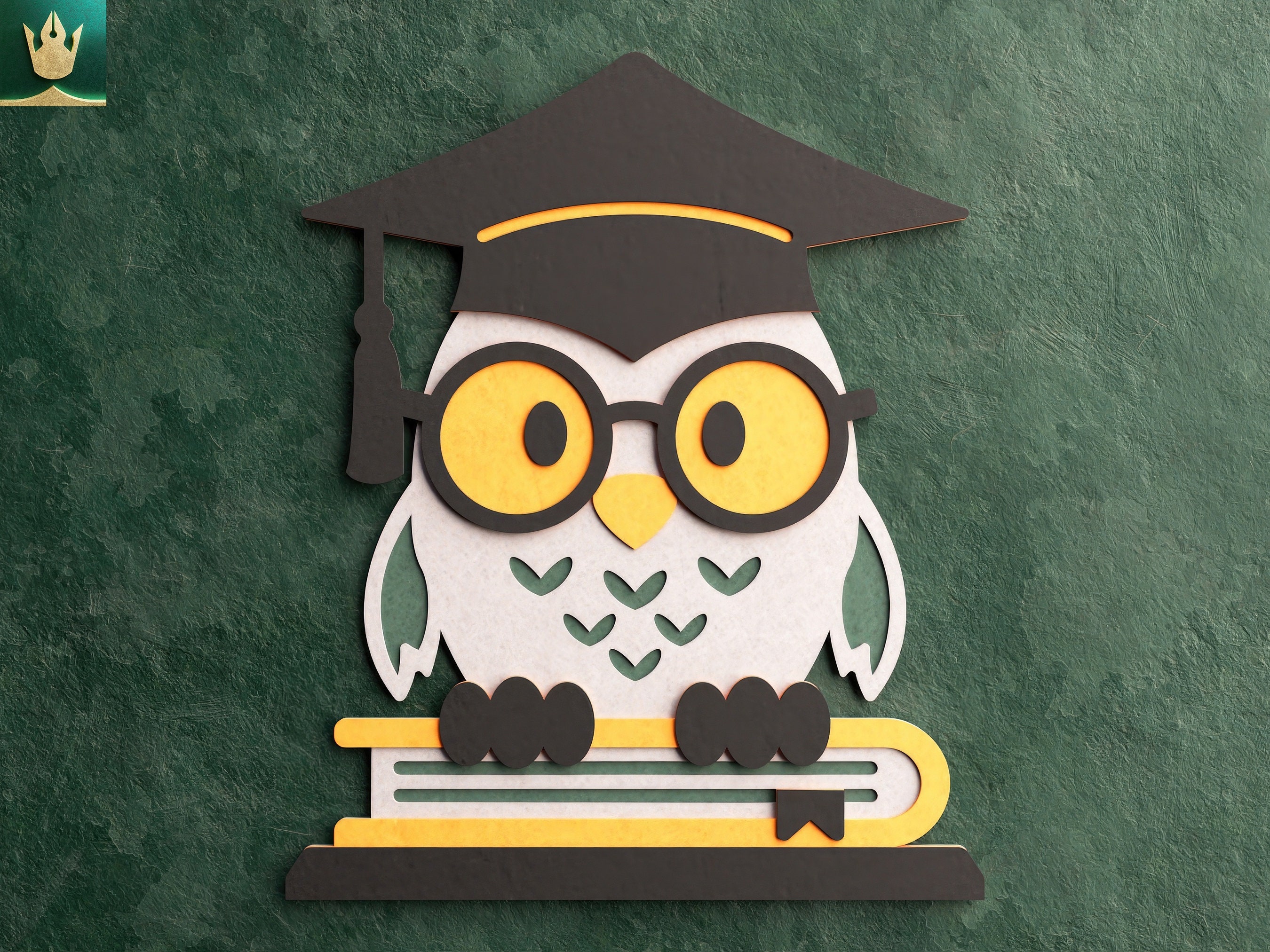Graduation Owl 3D Layered SVG Cut File Cute Owl SVG 4 Layers Perfect ...