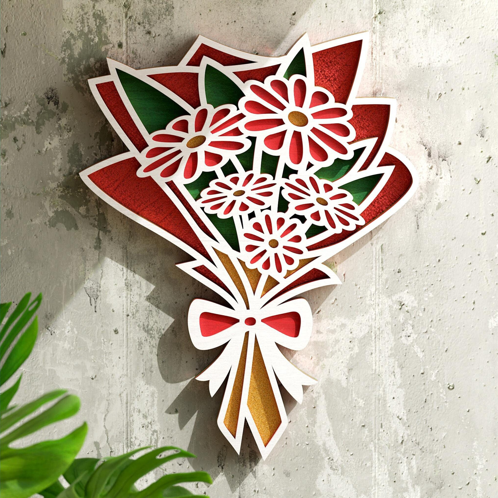Flower Bouquet 3D Layered Cut File for Cutting Machines Like Cricut ...