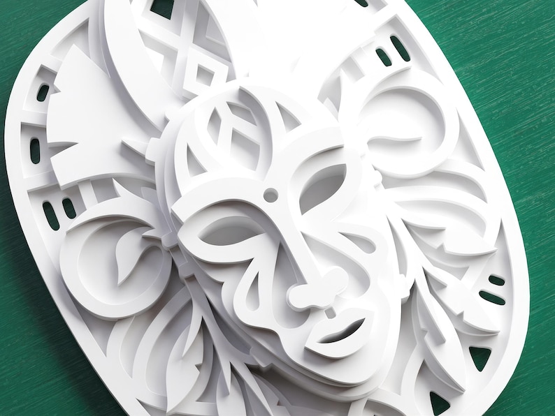 Tribal Mask V2 3D Layered Cut File, for Cutting Machines Like Cricut ...