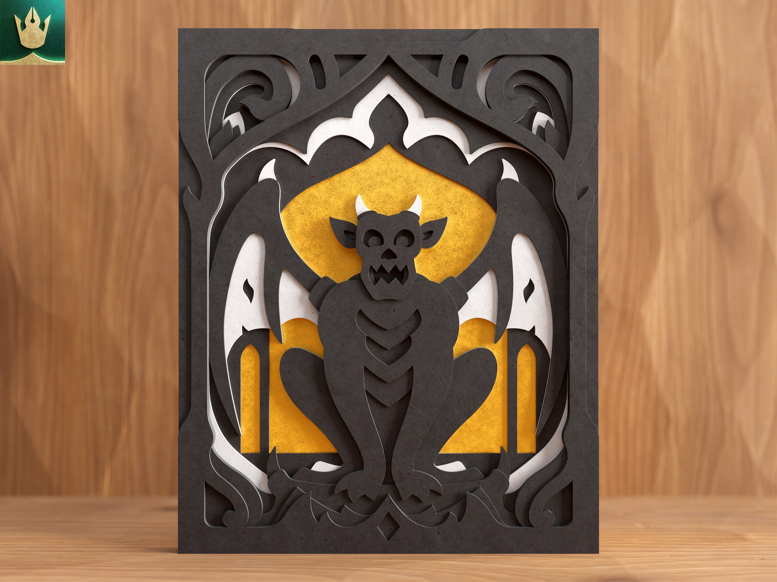 Gargoyle 3D Layered Wall Art - Gothic-inspired SVG Cut File for Cricut ...