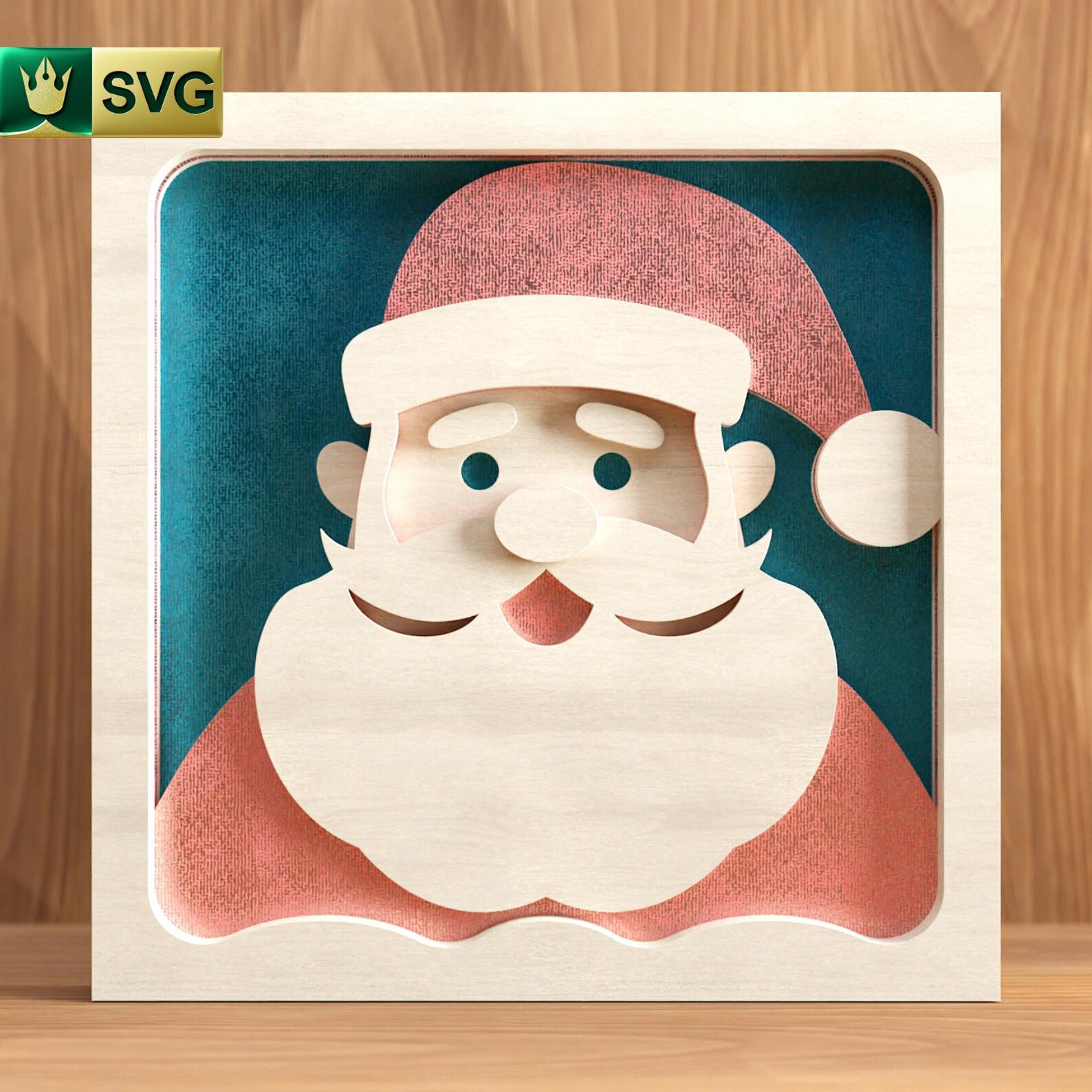 Santa Claus 3D Layered SVG | Winter Holiday Wall Art | Christmas ...