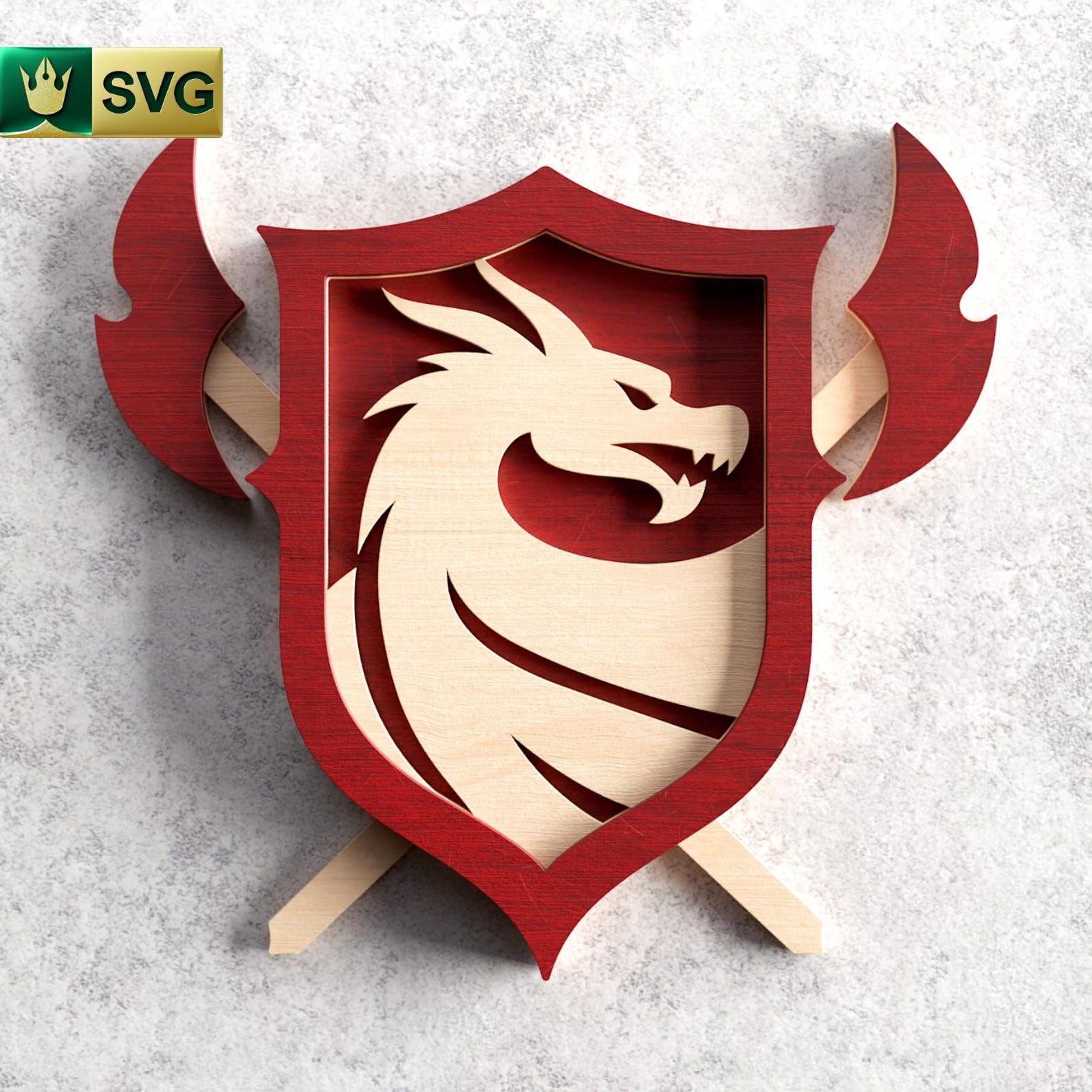 Dragon Shield 3D Layered SVG | Fantasy Shield | Medieval Digital Cut ...