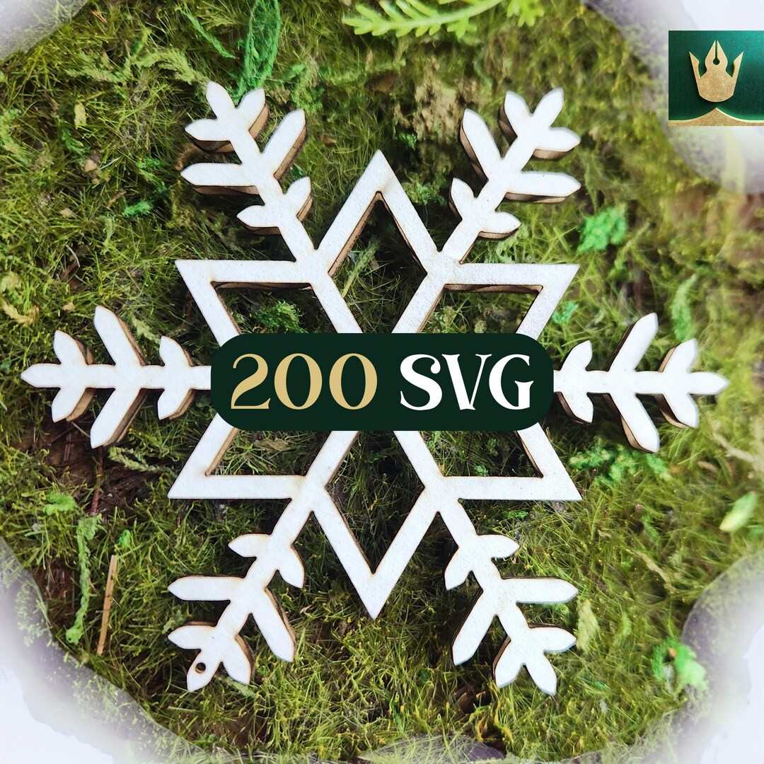 200 Snowflake SVG and PNG Cut Files Bundle | Vector Templates for Laser ...