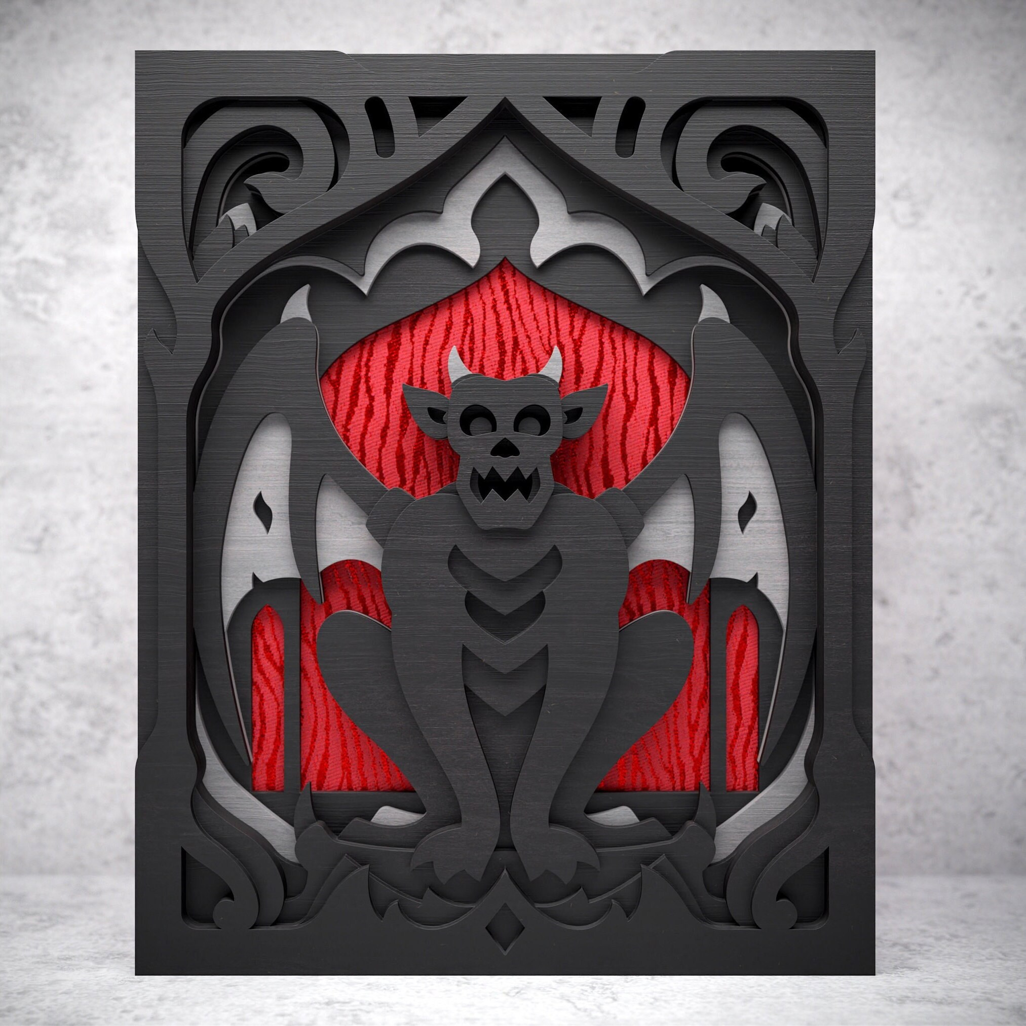 Gargoyle 3D Layered Wall Art - Gothic-inspired SVG Cut File for Cricut ...
