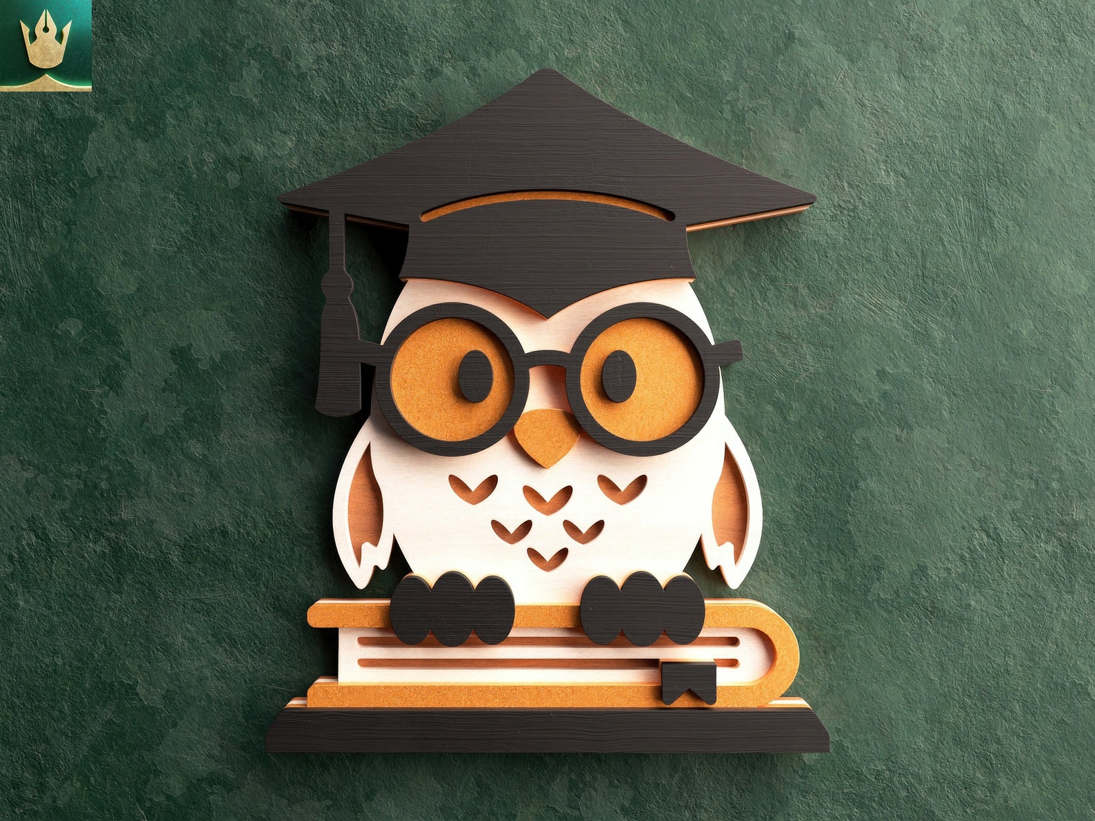 Graduation Owl 3D Layered SVG Cut File Cute Owl SVG 4 Layers Perfect ...