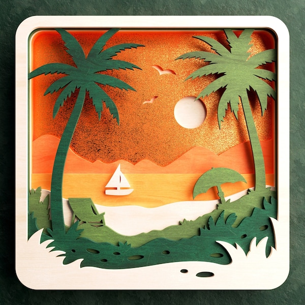 3d Beach Svg - Etsy